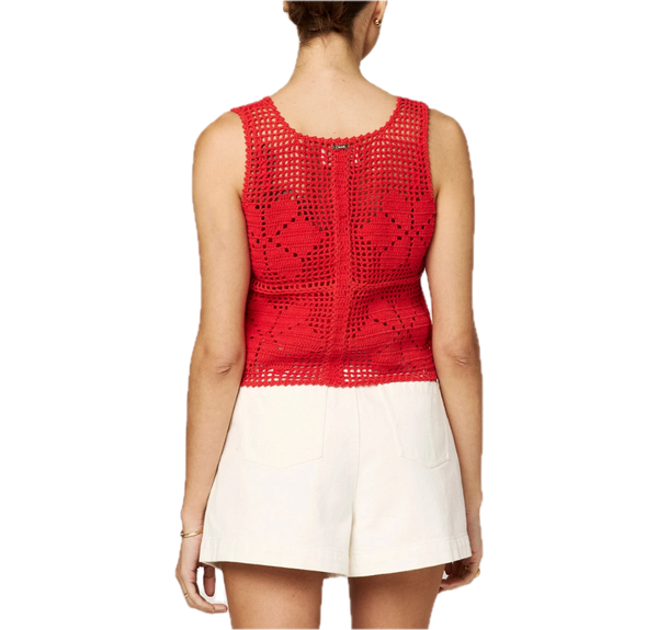 Miyuki crochet top - poppy red – Mason-Mayes
